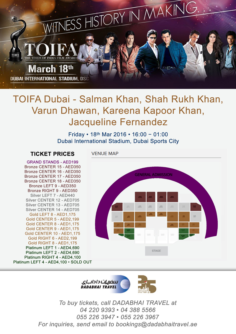 TOIFA 2016 Film Awards Indian Bollywood Grandest event with the Biggest ...