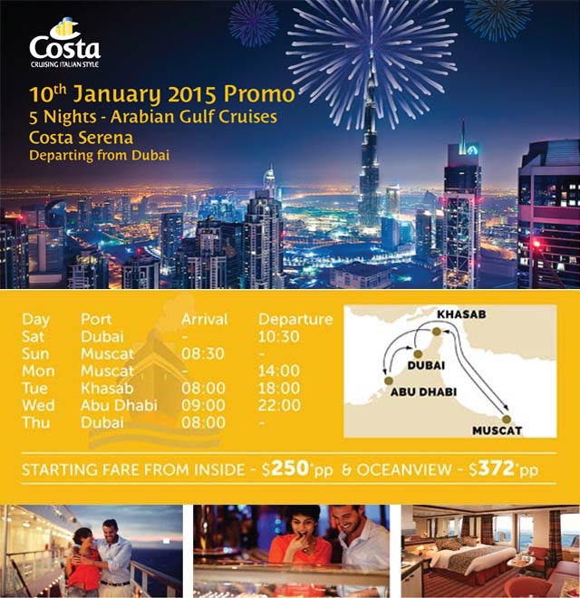 Costa Arabian Gulf Cruises - Promo Offer
